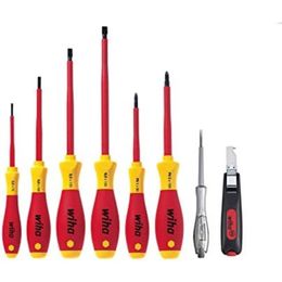 wiha VDE Schraubendrehersatz + Messer 8 tlg. 29897