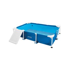 Intex 48404GN - Hundepool Set (229x152x45,7cm) inkl. Filterpumpe, Rampe & Abdeckung