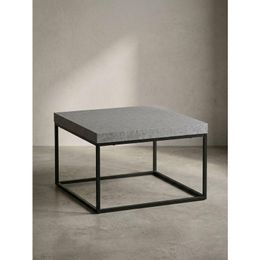 KADIMA DESIGN Couchtisch in Stein-Optik mit Metallbeinen im modernen Design, Grau 60x60x38 cm