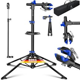 Kesser&reg; Fahrradmontagest&auml;nder Profi 50kg - 360&deg; drehbar f&uuml;r E-Bike, Mountainbike & Fahrrad, h&ouml;henverstellbarer Reparaturst&auml;nder, mit Werkzeugablage, Tragetasche & Schnellspanner