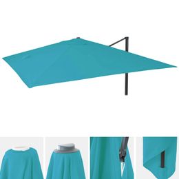 Ersatz-Bezug f&uuml;r Luxus-Ampelschirm MCW-A96, Sonnenschirmbezug Ersatzbezug, 3x4m (&Oslash;5m) Polyester ~ t&uuml;rkis