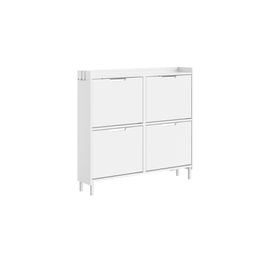 sobuy Schuhschrank 4 T&uuml;ren Wei&szlig; 80x30x100cm Modern