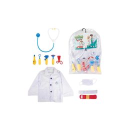Toi-Toys - Doktor Verkleidungsset mit Jacke und Zubeh&ouml;r (10 teilig) f&uuml;r Kinder Kost&uuml;m Arzt Verkleidung