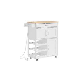 sobuy K&uuml;chenwagen mit 1 Schublade Wei&szlig; 75x37x87cm Modern