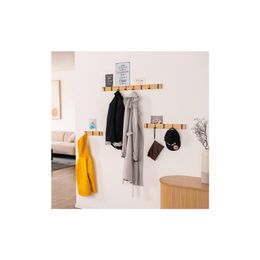 Home Deluxe Garderobenleiste HOOK inkl. Haken und Magnete - Bambus