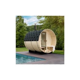 Home Deluxe Fasssauna mit Holzofen LAGOM DELUXE - ? 210 x 240 cm f&uuml;r 4-6 Personen