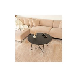 Home Deluxe Couchtisch Rund NOVARA - 88 x 47 cm Dark Oak