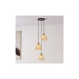 Home Deluxe H&auml;ngeleuchte aus Rattan FELIA - Beige