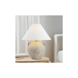 Home Deluxe Gro&szlig;e Tischlampe in Steinoptik RITA - Wei&szlig;
