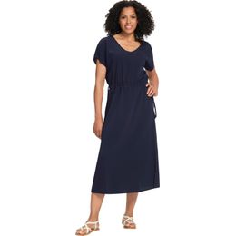 Damen Sommerkleid mit Tunnelzug in der Taille marine, Gr&ouml;&szlig;e 38