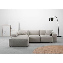 Home Affaire Ecksofa &raquo;Glimminge L-Form auch in Breitcord, Feincord + Easy care-Bezug,&laquo; Breite 264, Zierkissen grau 100% Polyester B/H/T: 264cm x 71cm 