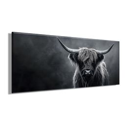 Leinwandbild &raquo;Wandbild HOCHLANDRIND XXL 60x140 cm &ndash; Leinwandbild Keilrahmen Deko&laquo; Hochlandrind Kuh Kuhbilder 1 Stk. tlg. auf Keilrahmen gespannt 