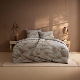 Estella Bettw&auml;sche &raquo;Alba&laquo; 2 beige Flanell, Bezug: 100% Baumwolle B/L: 135cm x 200cm, 1 Stk., 1 Stk., Flanell, B/L: 80cm x 80cm, 2