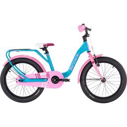 S'COOL S&rsquo;COOL Kinderfahrrad &raquo;S'COOL niXe 18-1S - Ocean/Pink&laquo; 1 Gang ohne Schaltung St&uuml;tzr&auml;der montierbar 28cm, 18 Zoll (45,72cm) Kinderfahrrad