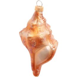 Weihnachtsbaumkugel &raquo;Baumschmuck Meeresschnecke braun 12cm&laquo; Dekoriert mit Liebe zum Detail orange Glas 12cm