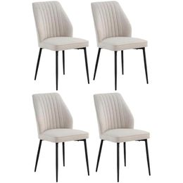 Jockenh&ouml;fer 4-Fu&szlig;stuhl &raquo;Portland&laquo; (Set) 4 Stk.4-Fuss Stuhl, bis zu 150 kg belastbar beige B/H/T: 47cm x 89cm x 61cm, 4 Stk., Webstoff