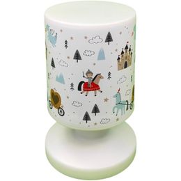 Niermann LED Nachttischlampe &raquo;Kinderlampe mit Motiv "Ritter Theo", Akku-Leuchte f&uuml;r Kinderzimmer&laquo; LED-Modul 1 Stk. Warmwei&szlig; kabellos nutzbar, per USB 