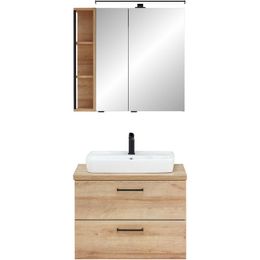 Badm&ouml;bel-Set &raquo;4-tlg. Mit Softclose-T&uuml;ren&laquo; 5 Stk. tlg. Spanplatte B/H/T: 75cmcm x 200cmcm x 44,5cmcm