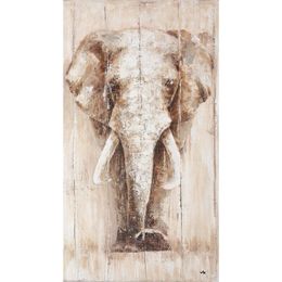 &Ouml;lgem&auml;lde &raquo;handarbeit ELEFANT 40x80 cm &ndash; Wandbild Kunst Deko modern&laquo; Afrika Elefant Elefanten Elefanten Bilder Kunst Tiere 1 Stk. tlg. handgefertigt, 