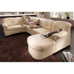 DOMO collection Wohnlandschaft &raquo;Papenburg, zeitlose R&uuml;ckensteppung, bequem, U-Form, Breite 297cm&laquo; in gro&szlig;er Farbvielfalt, wahlweise mit Bettfunktion 