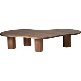 Salesfever Couchtisch &raquo;Aven 160x85 cm zeitloses Design mit Echtholzfurnier&laquo; Markante organische Form mit skulpturalem Charakter braun Holzwerkstoff 