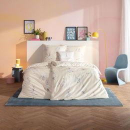 Estella Bettw&auml;sche &raquo;Yoga Lamas&laquo; 2 Gefertigt aus 100% Baumwolle. beige Satin, Obermaterial: 100% Baumwolle B/L: 135cm x 200cm, 1 Stk., 1 Stk., Satin, B/L: 80cm