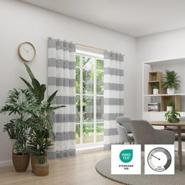 Neutex for you! Vorhang &raquo;RIVA&laquo; &Ouml;sen 1 Stk. tlg. Blockstreifen, grafisches Linienmotiv grau Polyester 245cm, &Ouml;sen, 144cm