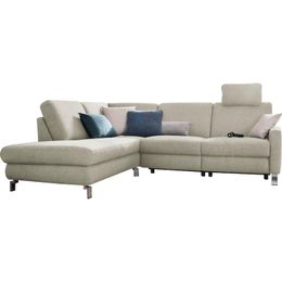 3C Candy Ecksofa &raquo;Mainau modern und elegant, mit gutem Sitzkomfort, Breite 257cm, L-Form&laquo; wahlweise mit elektrischer Relaxfunktion, Federkern grau 