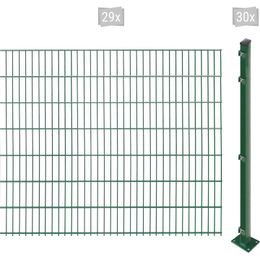 Arvotec Doppelstabmattenzaun &raquo;EASY 143 zum Aufschrauben&laquo; Zaunh&ouml;he 143 cm, Zaunl&auml;nge 2 - 60 m gr&uuml;n Kunststoff, Stahl H/L: 143cm x 58m, Pfosten: 30 Stk.