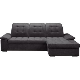 WERK2 Ecksofa &raquo;Carmen 264 cm breit L-Form Sofa Schlaffunktion Kopfst&uuml;tzen verstellbar&laquo; Schlafcouch mit Bettkasten, Eckcouch wahlw. mit 