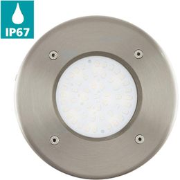Eglo Einbauleuchte &raquo;LAMEDO Bodeneinbaulampe, Edelstahl und Glas, IP65, IP67, Au&szlig;enlampe&laquo; LED-Board 1 Stk. Warmwei&szlig; Bodeneinbauleuchte, &Oslash;10, edelstahl,