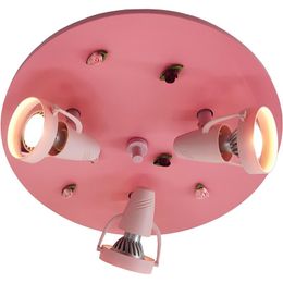 Niermann Deckenleuchte &raquo;Kinderlampe mit Motiv "R&ouml;schen", Strahler f&uuml;r Kinderzimmer&laquo; GU10 1 Stk. 3 schwenk- und drehbare Strahler, Made in Germany pink