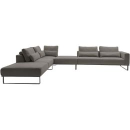 Musterring Ecksofa &raquo;JustB! PM100 bequem, modern, elegant und viel Platz, bodenfrei&laquo; mit Zwischenhocker, wahlweise mit Funktion und Kissen, Ma&szlig;e 290 x 398 grau 85