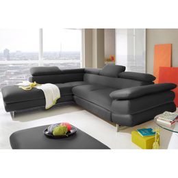 COTTA Ecksofa &raquo;Solution L-Form, Design Sofa, bequeme Wellenunterfederung, Design Fu&szlig;&laquo; mit Arm- & Kopfteilverstellung, wahlweise mit Schlaffunktion 