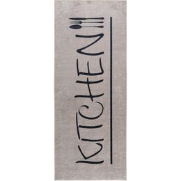 Sehrazat K&uuml;chenl&auml;ufer &raquo;Caimas 3040&laquo; rechteckig 6 mm H&ouml;he Bedruckt grau Polyester B : 80cm 1 Stk., 6mm, L: 300cm