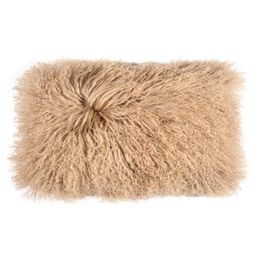 Pad Dekokissen &raquo;GLORY, Kissenh&uuml;lle&laquo; echtes Lammfell, extravagant und luxuri&ouml;s, 30x50 cm oder 40x40 cm beige Lammfell, Polyester B/L: 30cm x 50cm, 1 