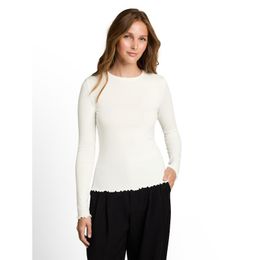 Tom Tailor Denim Damen Tom Tailor Denim T-Shirt mit gewelltem Saum wei&szlig; L