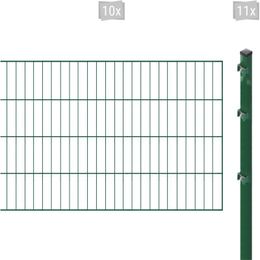 Arvotec Einstabmattenzaun &raquo;ESSENTIAL 80 zum Aufschrauben&laquo; Zaunh&ouml;he 80 cm, Zaunl&auml;nge 2 - 60 m gr&uuml;n Kunststoff, Stahl H/L: 80cm x 20m, Pfosten: 11 Stk.