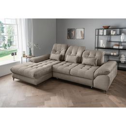 OTTO home Ecksofa &raquo;Lazio multifunktion, bequem, tolle Detailverarbeitung, Breite 273cm&laquo; zwei verschiedene Fu&szlig;farben w&auml;hlbar beige 93% Polyester, 7% 