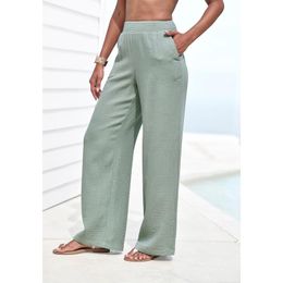 Beachtime By Lascana Damen Beachtime by Lascana Schlupfhose &raquo;aus weicher Musselinware mit elastischem Bund&laquo; lange Musselinhose, luftige Strandhose mit