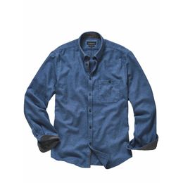 Mey & Edlich Mey & Edlich Herren Antreibendes Flanellhemd Blau 100 % Baumwolle