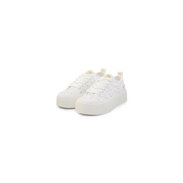 Buffalo Damen Sneaker "Buffalo MADISON LOW BLOOM", Gr. 41, wei&szlig;, Polyester, Schuhe
