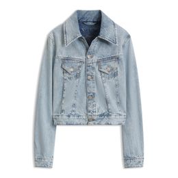 BOSS Orange Damen Jeansjacke "TRUCKER JKT Premium Damenmode", blau, Gr. L, Denim/Jeans, Obermaterial: 100% Baumwolle, Jacken, aus Baumwoll-Denim,