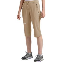 Jack Wolfskin Damen 3/4-Hose "HIKEOUT 3/4 PANTS W", beige, Gr. 44, Obermaterial: 86% POLYAMID, 14% SONSTIGE FASERN. Futter: 100% POLYESTER, Hosen