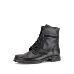 Gabor Damen Schn&uuml;rstiefelette Blockabsatz, Schn&uuml;rboots mit gepolstertem Schaftrand schwarz 41