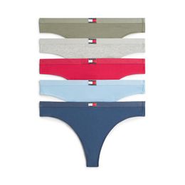 Tommy Hilfiger Underwear Damen Tanga &raquo;5 PACK FLAG THONG&laquo; Packung, 5er, 5 Stk. mit Logo bunt XL (42/44), 5 Stk.