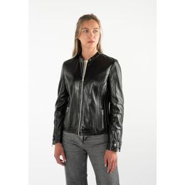 Mauritius Damen Lederjacke &raquo;MWLuciana&laquo; mit kurzem Stehkragen schwarz 4XL (48) Trachtenmode