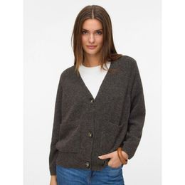 V&eacute;ro Moda Vero Moda Damen Strickjacke &raquo;VMBOOM LS V-NECK BUTTON CARDIGAN GA NOOS&laquo; Materialmix, loose fit braun XL