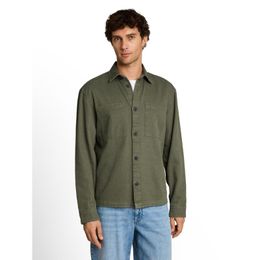 Tom Tailor Denim Herren Tom Tailor Denim Langarmshirt Denim mit Knopfleiste und Hemdkragen gr&uuml;n L