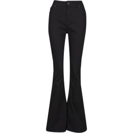 2Y STUDIOS Damen Bequeme Jeans "2Y Studios Elvi Flared Slim Jeans", schwarz, Gr. 25, unifarben, 100% Baumwolle, Jeans